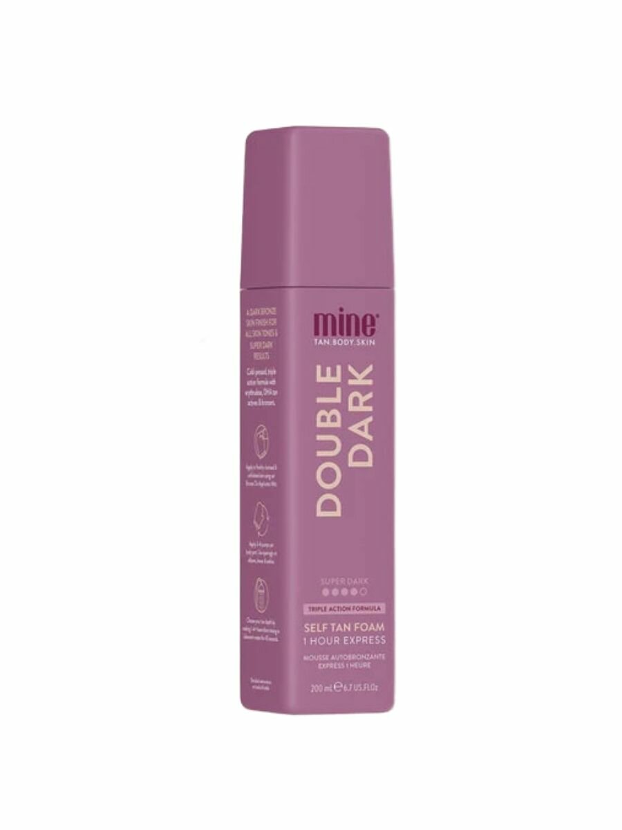 MineTan / Мусс-автозагар для моментального загара Double Dark Self Tan Foam 200 мл