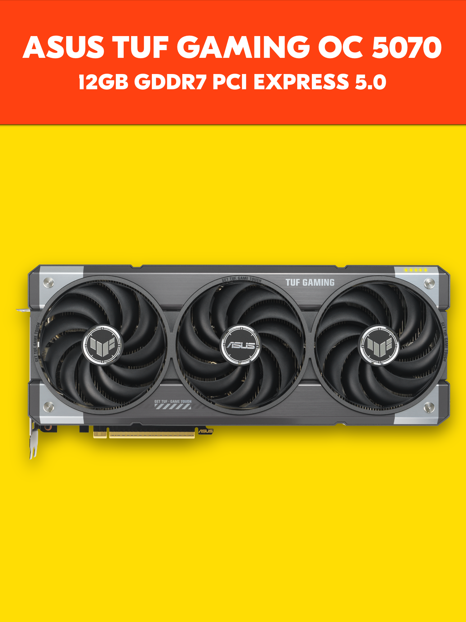 Видеокарта Asus PCI-E 5.0 TUF-RTX5070-O12G-GAMING NV RTX5070 12Gb 192bit GDDR7 2610/28000 Ret