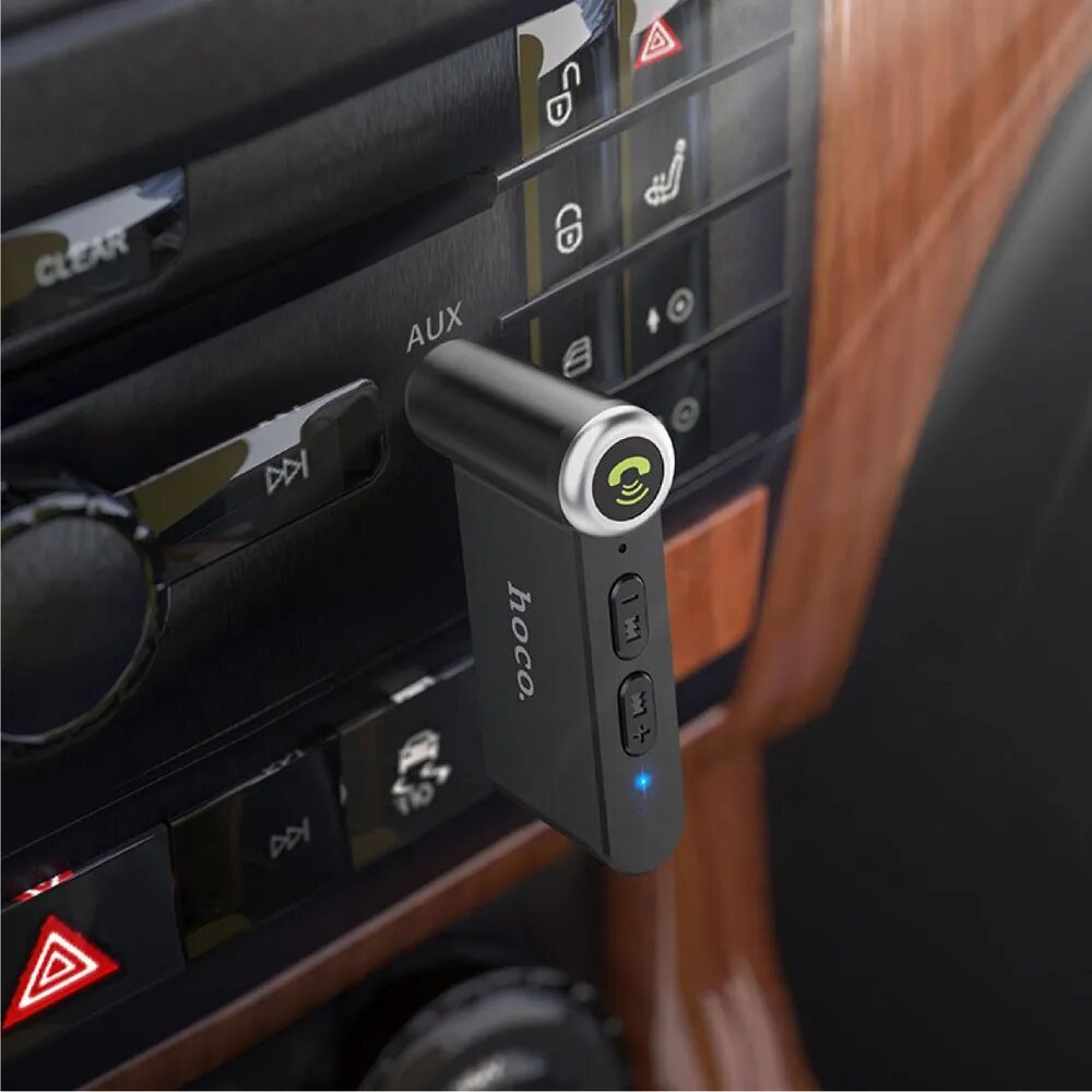 Hoco FM-трансмиттер E58, Bluetooth 5.0, USB Type-C;3.5 мм, черный — фото 1