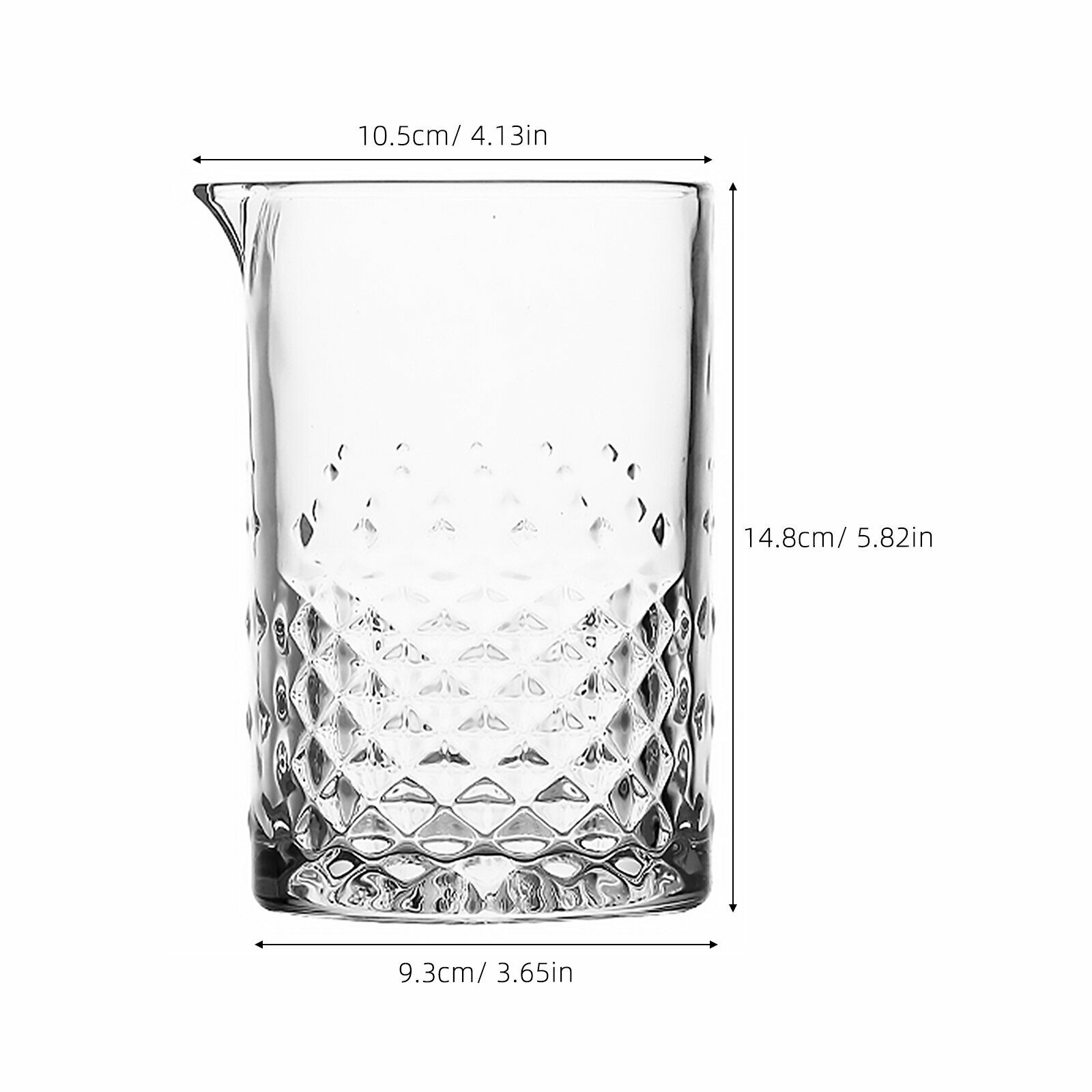 Стакан Для Смешивания Коктейлей 700ML С Резным Дизайном И Утяжеленным Дном 14 8X10 5X9 3CM