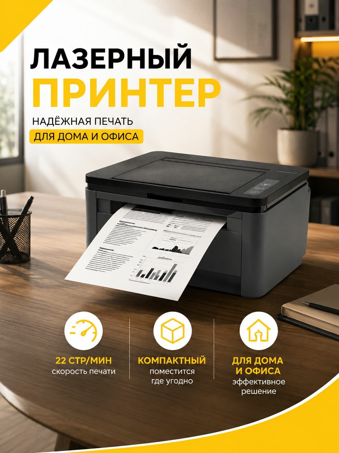 Принтер лазерный для офиса и дома