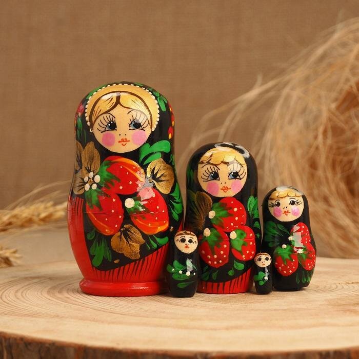 Матрешка 'Платочек', 5-кукольная, 10 см, ручная роспись
