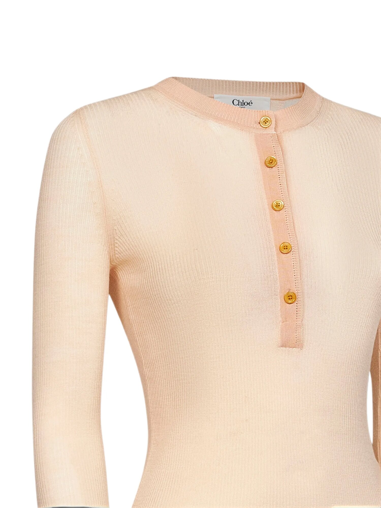 Топ Chloe Ribbed-knit long-sleeve top, размер M — фото 1