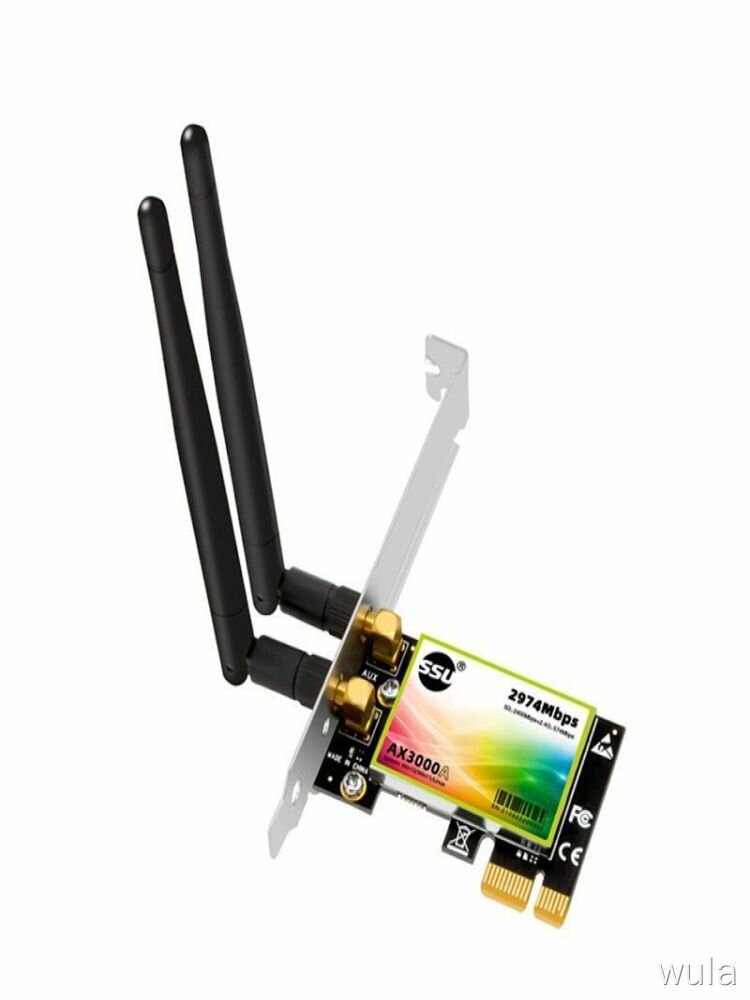 Сетевая карта WiFi SSU AX3000A, 2974Mbps, двойная антенна, для ПК, PCI Express, стабильный интернет, для дома и офиса
