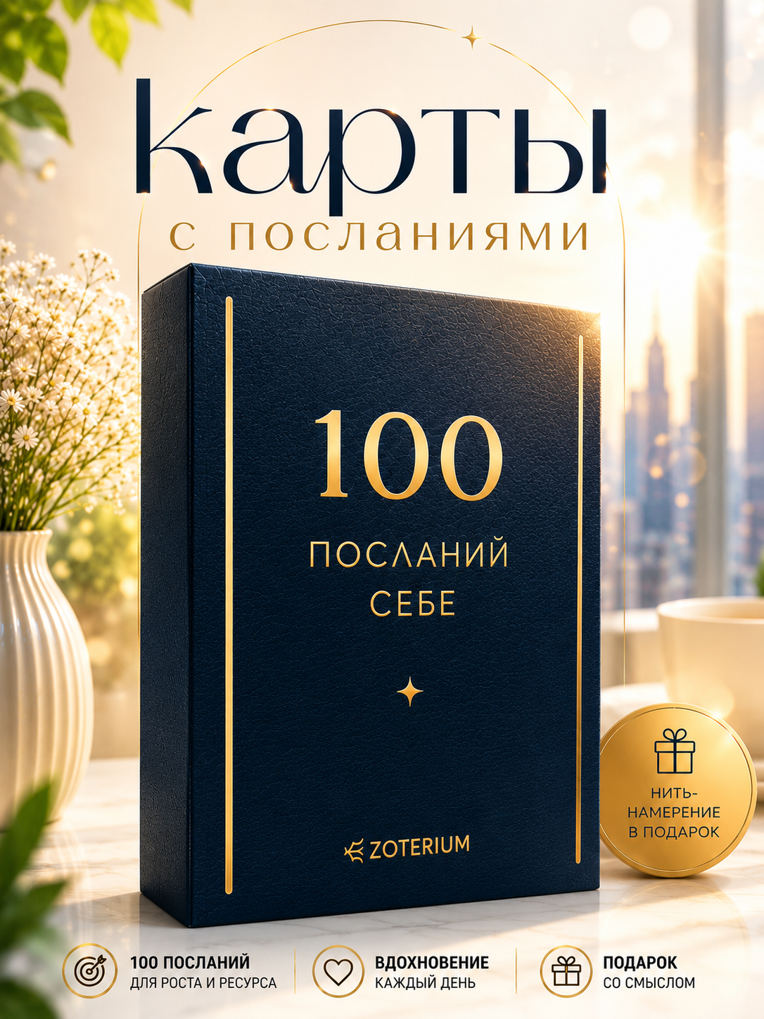 Метафорические карты с посланиями "100 посланий себе" EZOTERIUM