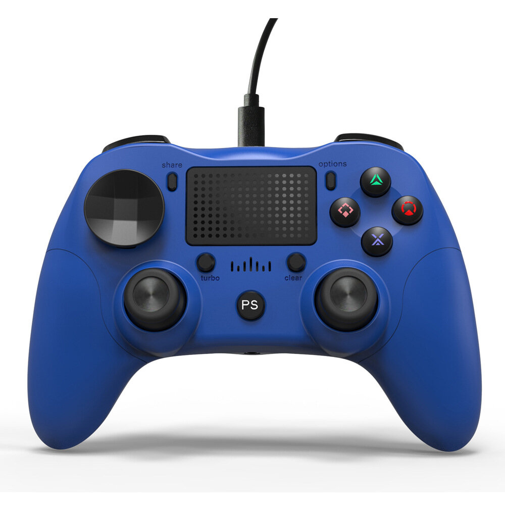 Проводной геймпад PS4 в синем цвете совместимый с PS3 ПК и устройствами Android двойная вибрация низкая задержка для игр