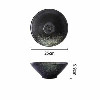Керамическая миска LingAo для рамена Черный, 10inch-A