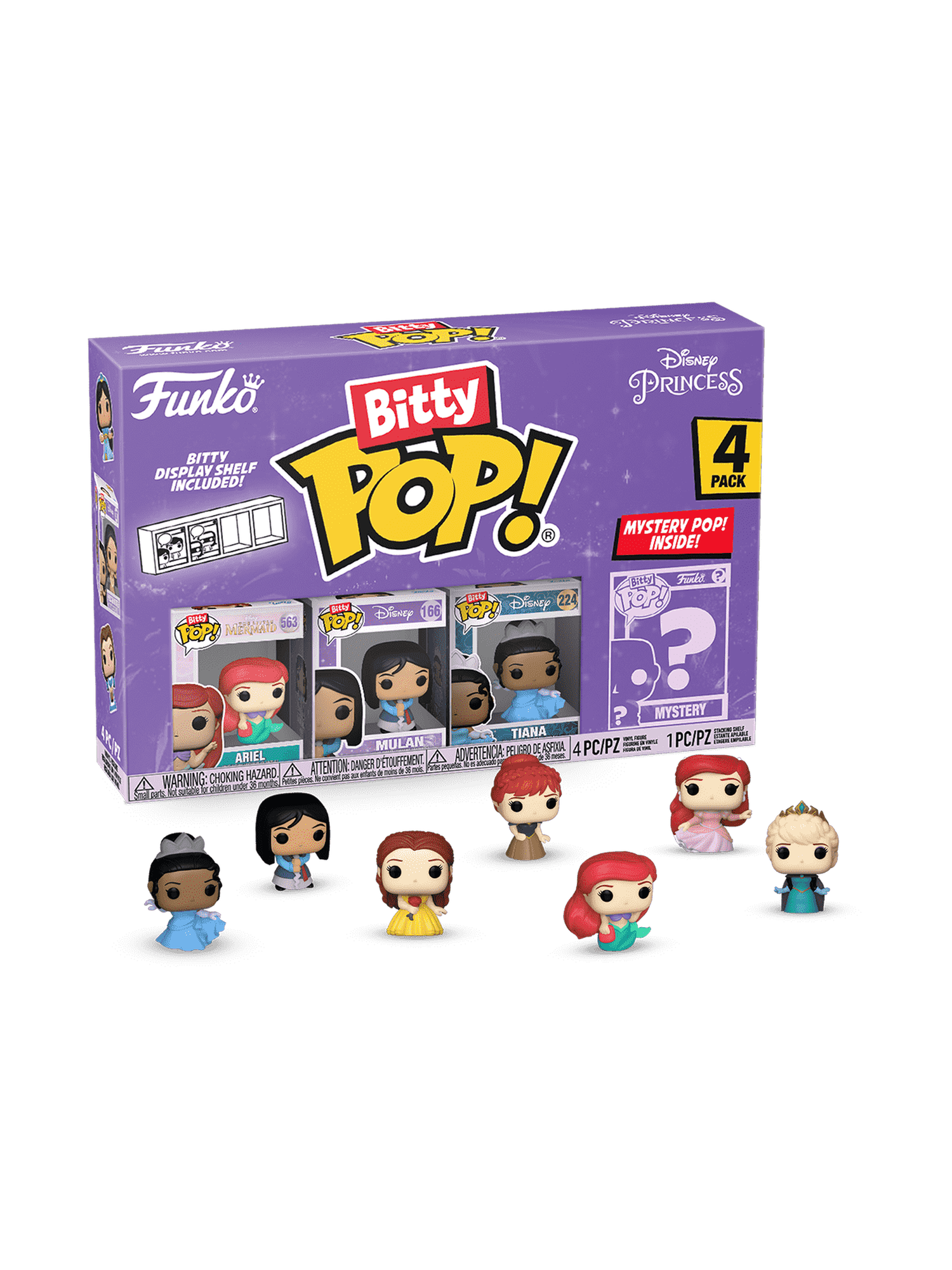 Набор фигурок Funko Bitty POP! Disney Princess - Ariel 73027 Диснеевские принцессы, 4 шт (1 фигурка-сюрприз)