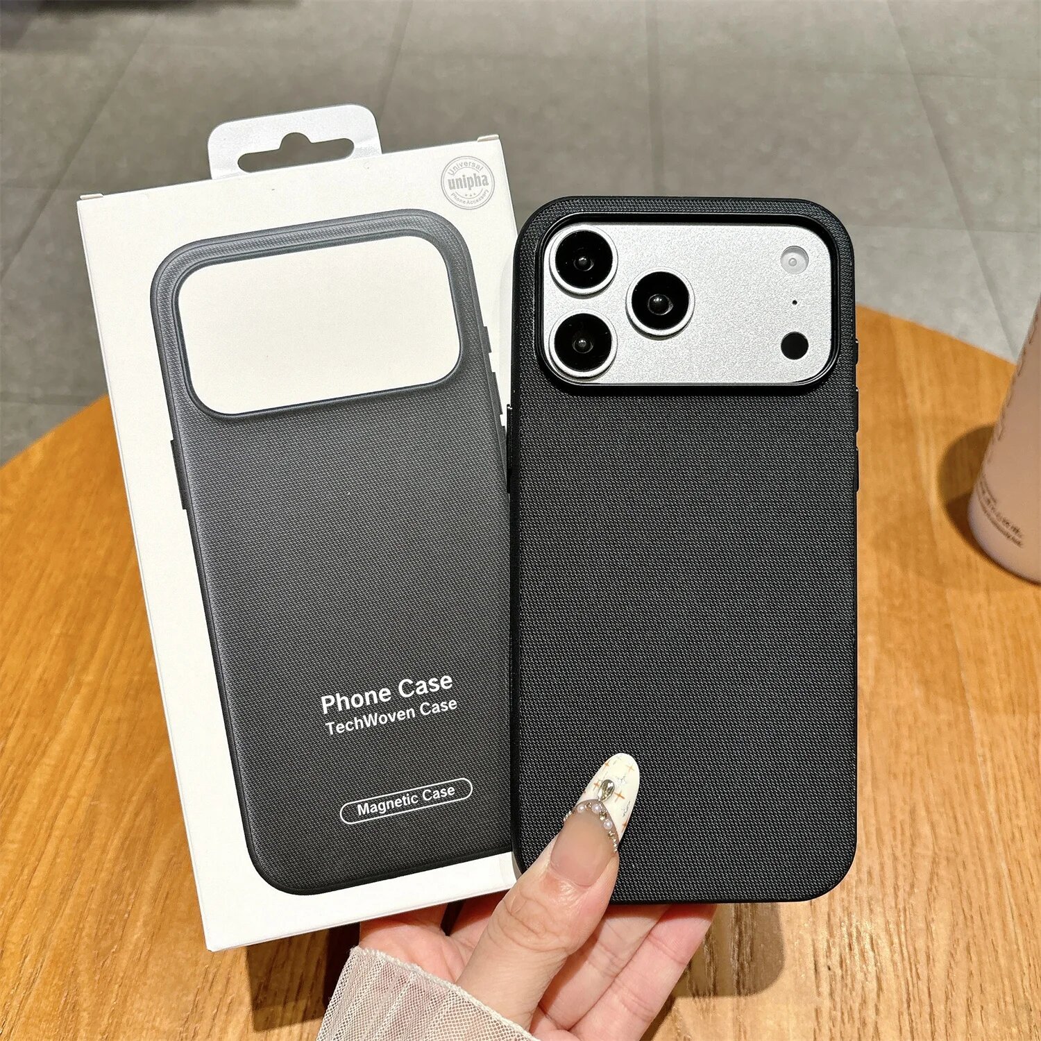 Оригинальный чехол Tech Woven для MagSafe для iPhone 17 Air 16 15 Plus 14 iPhone Air, Черный, Black