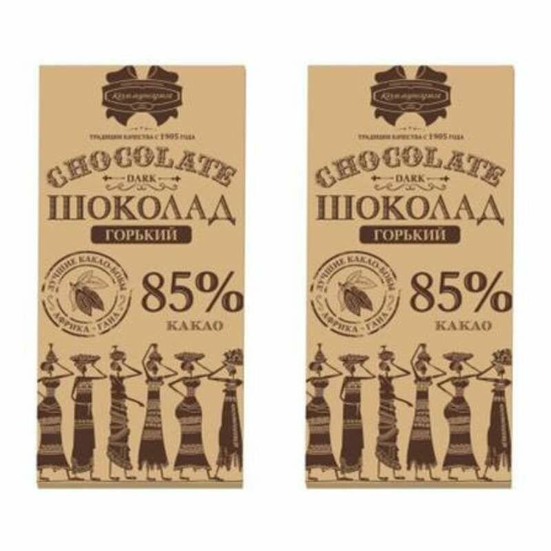 Коммунарка Шоколад горький Элит, 75 гр, 2 уп