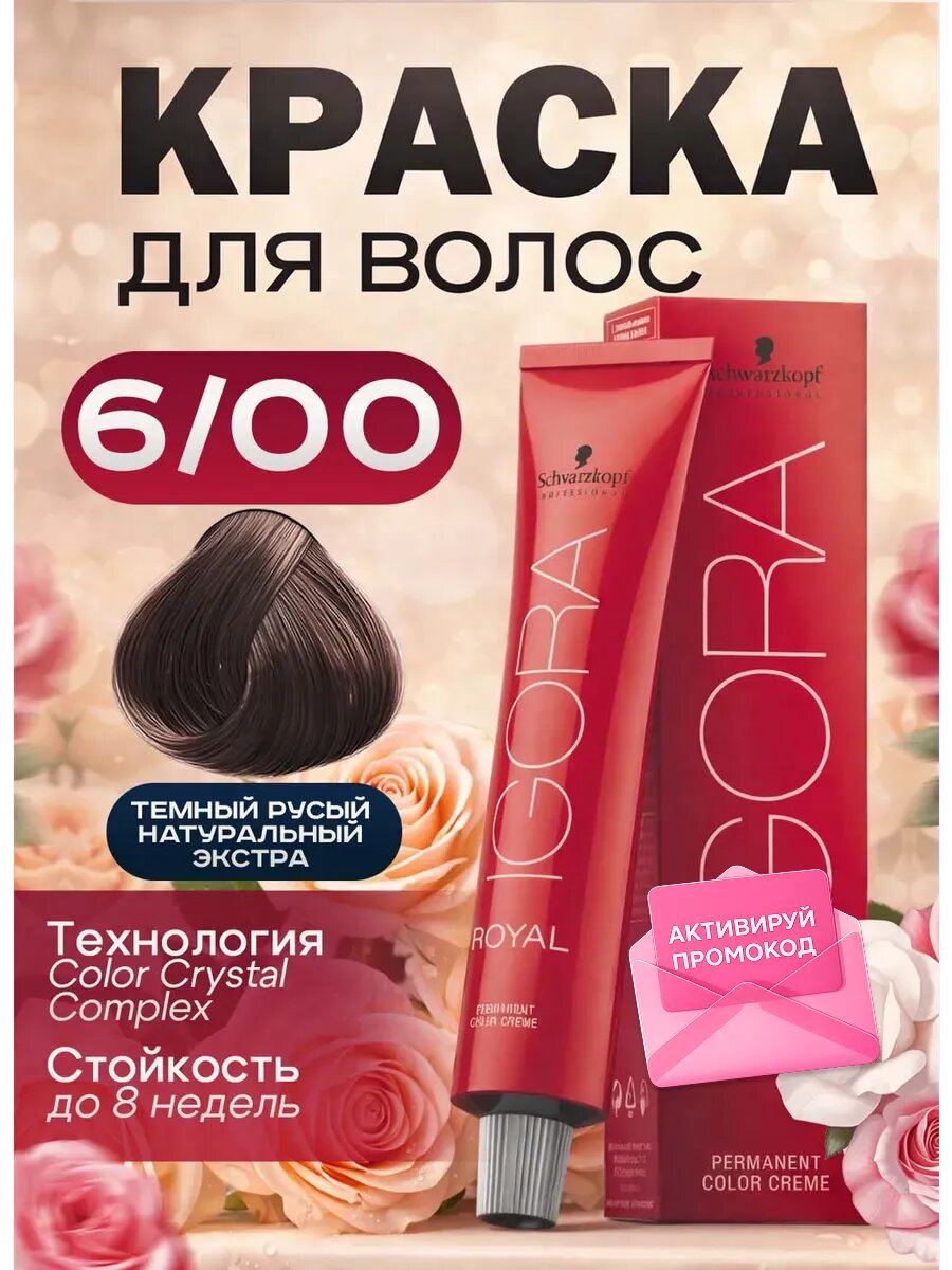 Игора краска для волос профессиональная тон 5- 6- и оттенки
