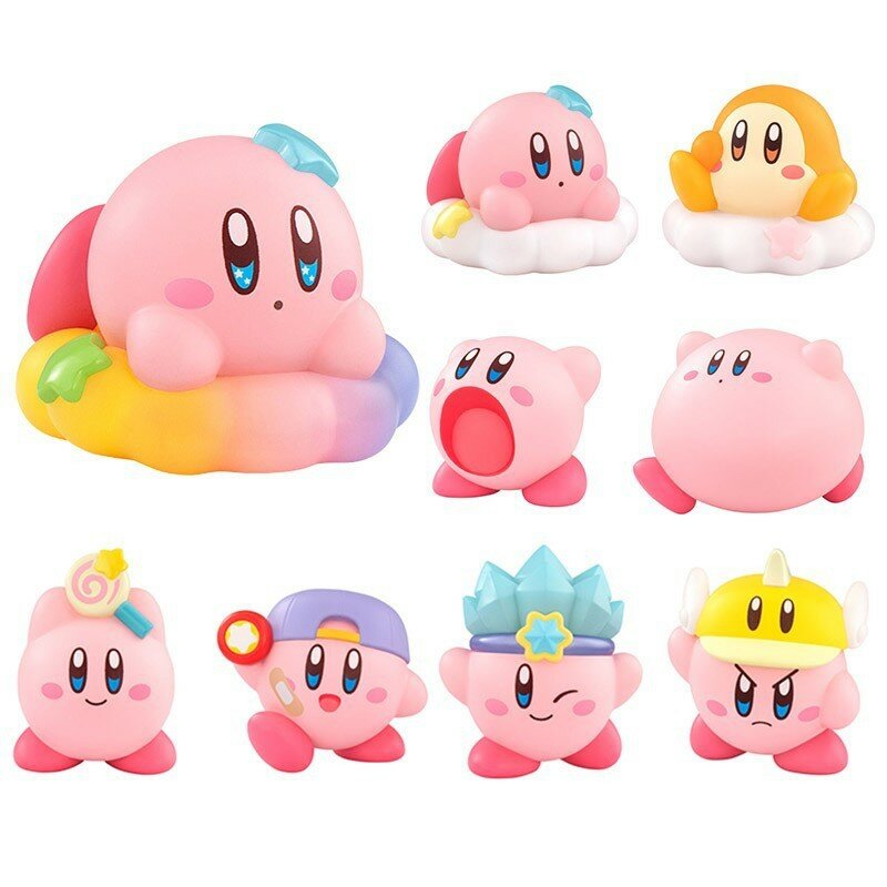 Коллекционные фигурки Kirby Friends Series в полном слепом наборе: 8 штук, неповторяющиеся, для стола и автомобиля