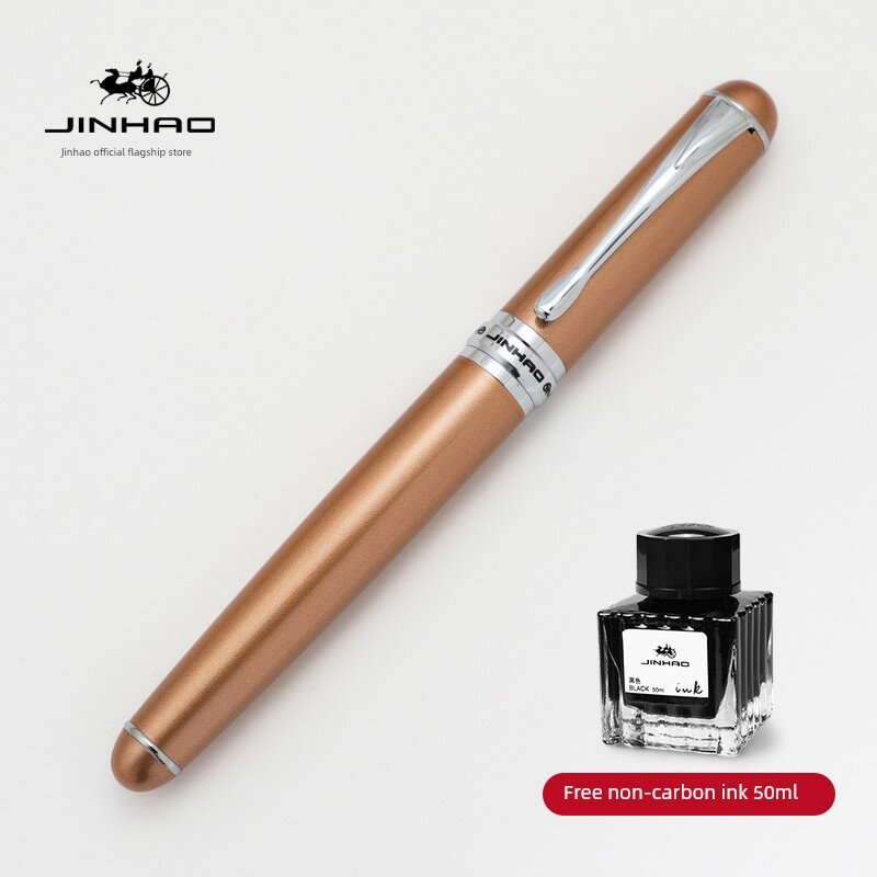 JinHao X750 Тонкий перо 0,5 мм с чернилами 5001 в комплекте Простая упаковка Розовое золото