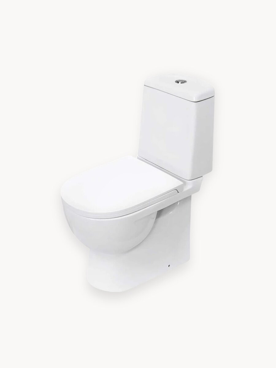 Унитаз-компакт SANITA LUXE Exclusive белый S1 с двухреж арматурой А 77.57.114.3, сиденьем ID 01 003 Next, бел.