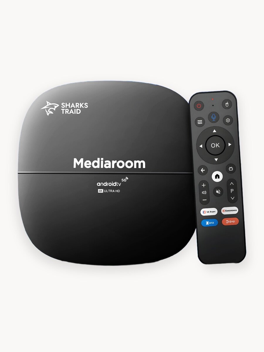 Тв приставка SharksTraid Mediaroom, Андроид 13, 2 Гб + 16 Гб