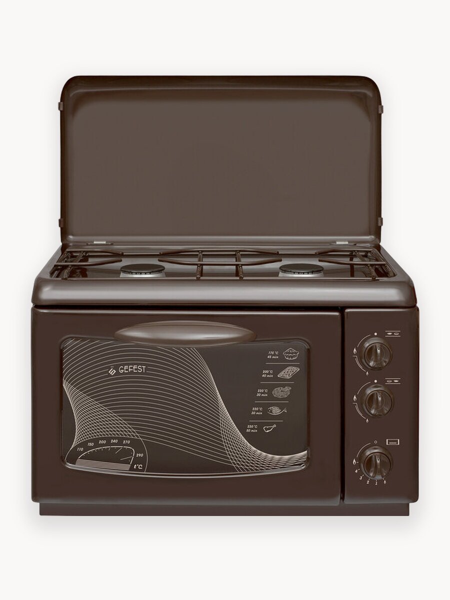 Настольная плита Gefest ПГ 100 (K 19) 55 см, 2 конфорки, коричневый