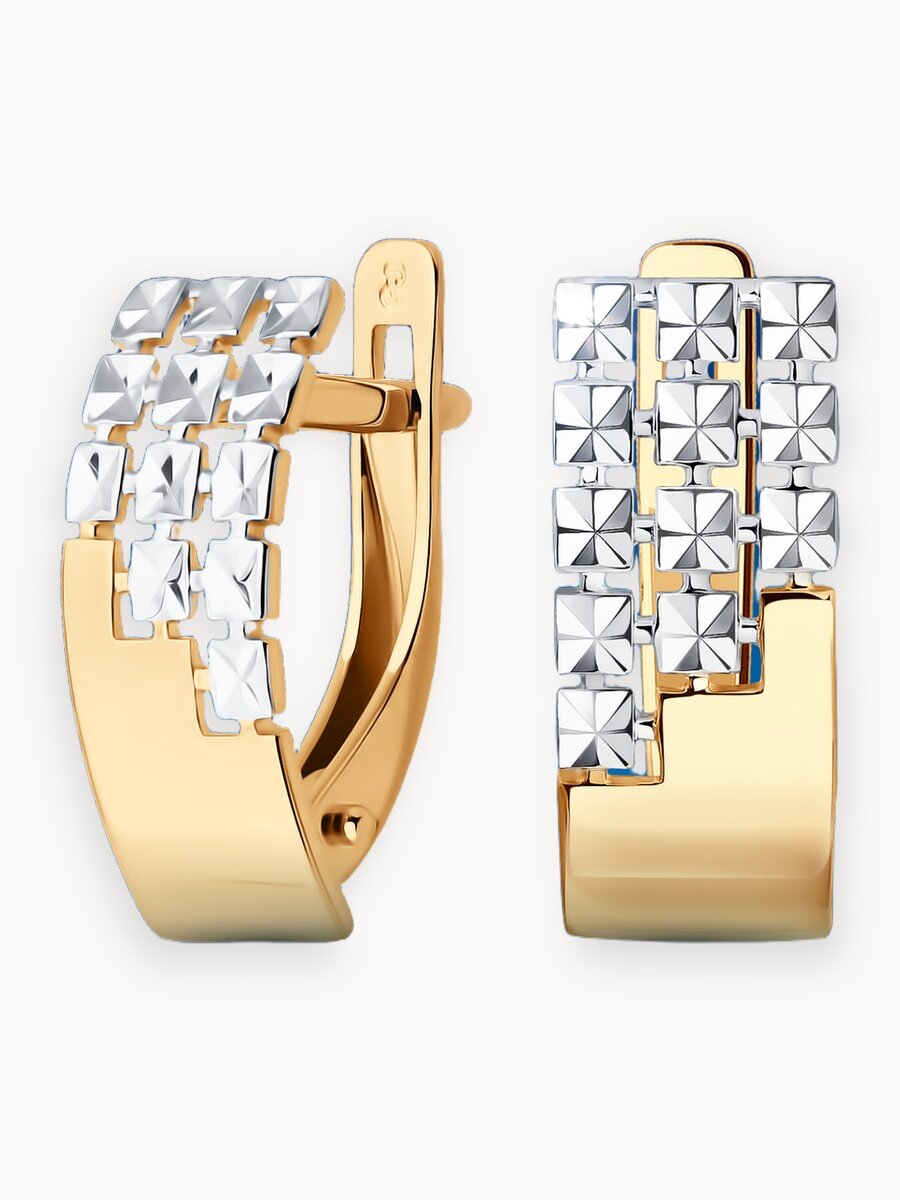 Серьги, красное золото, 585 проба