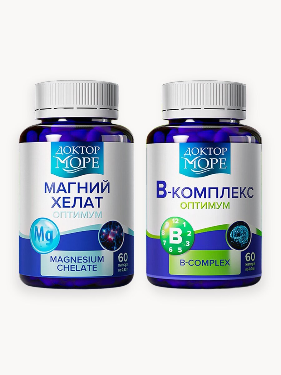 Набор БАД Комплекс витаминов группы Б - "B-комплекс оптимум" и Магний хелат