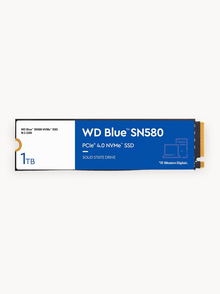 Твердотельный накопитель Western Data SSD WD Blue SN580 1 ТБ 4150MB/s для ноутбука, настольного компьютера, интерфейс