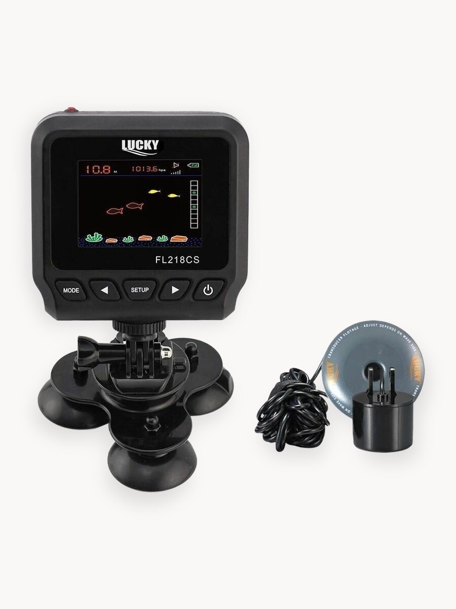 Эхолот для зимней и летней рыбалки Lucky FL218CS-T с датчиком проводного типа действия