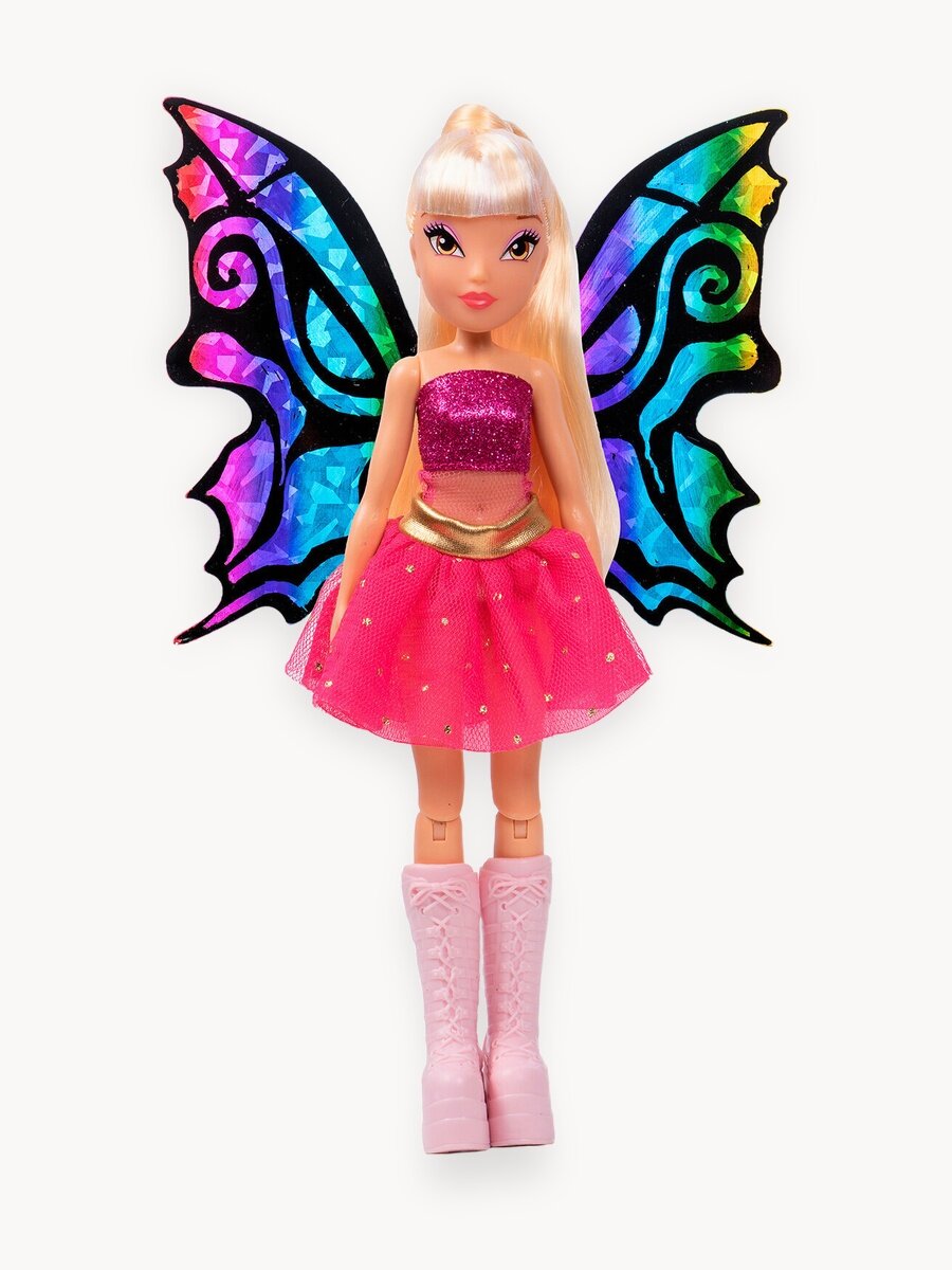 Кукла Winx Club "BTW Scratch Art Wings" Стелла с крыльями для скретчинга, 24 см, IW01252103 красный