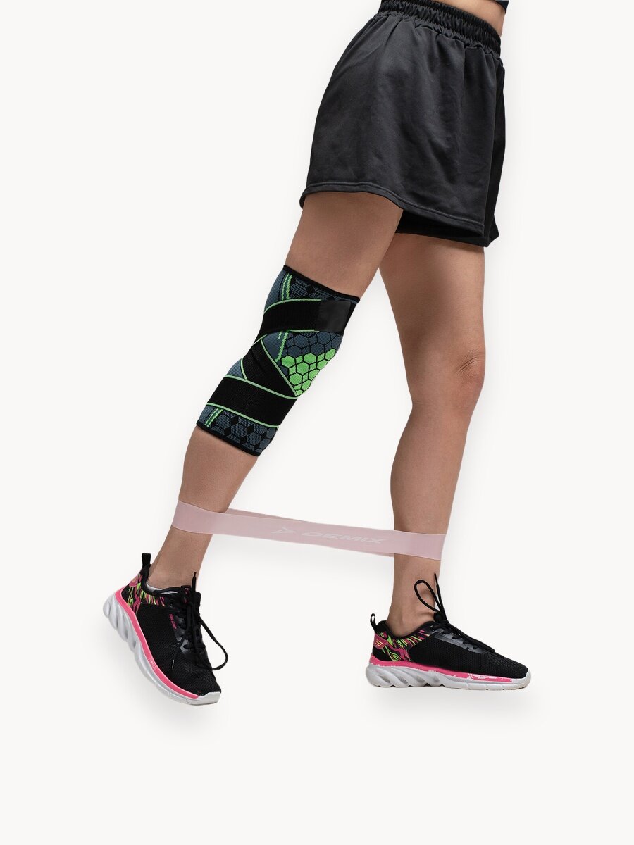 Наколенник ортопедический бандаж на коленный сустав, M, зеленый, 1 шт.