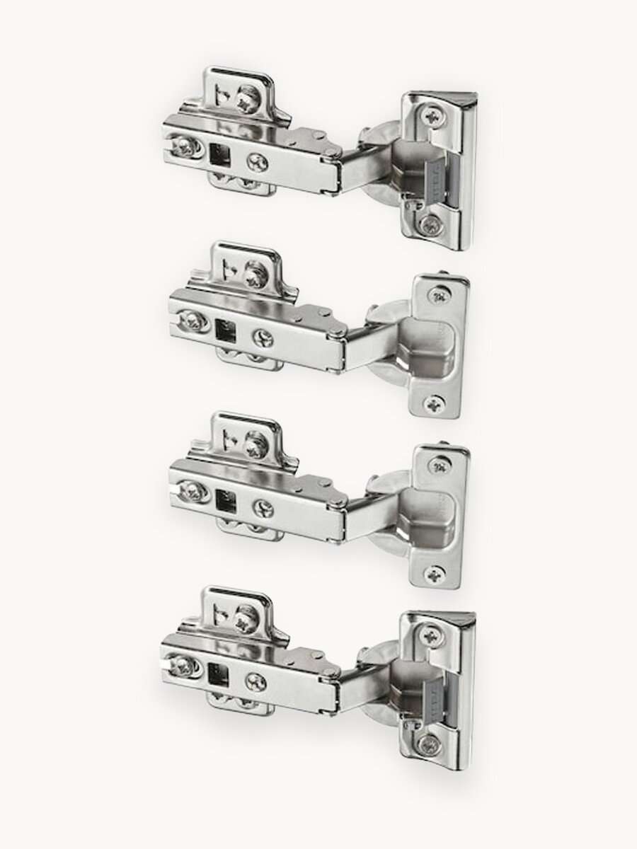 Петля накладная IKEA KOMPLEMENT комплимент плавное закрытие, 4 шт, серебристый