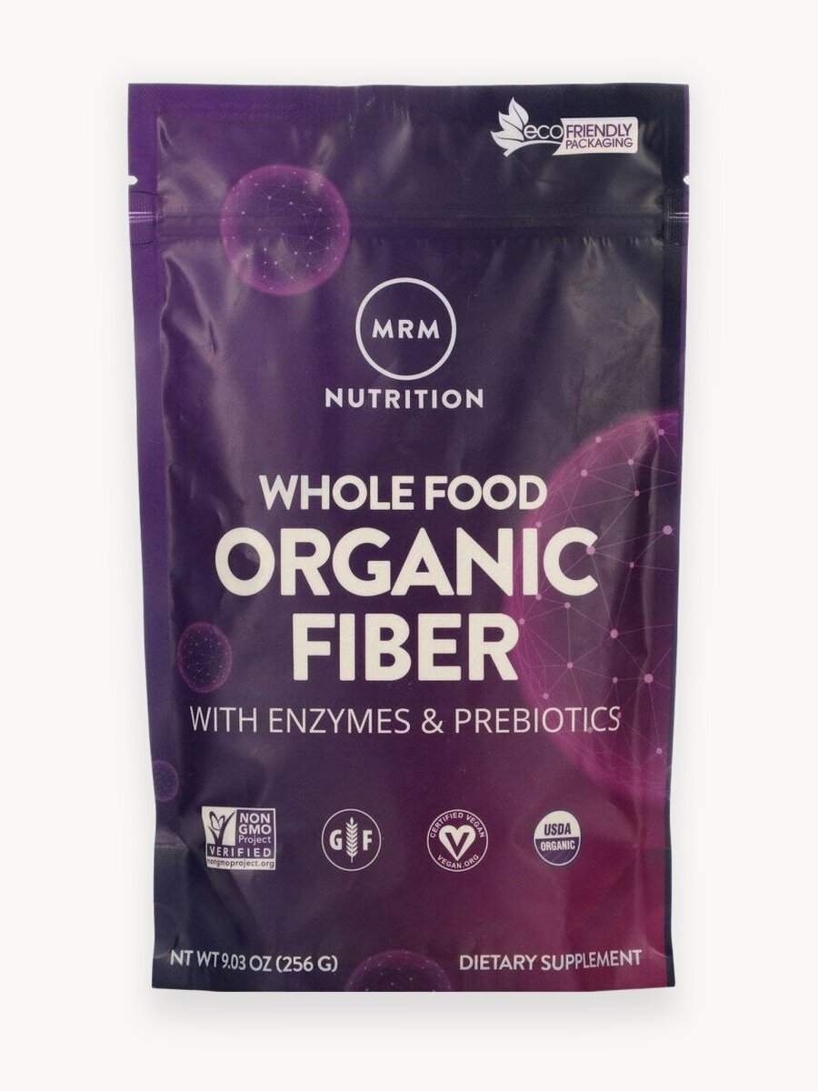 Цельнопищевая органическая клетчатка, с ферментами и пребиотиками, MRM Nutrition, 256 г