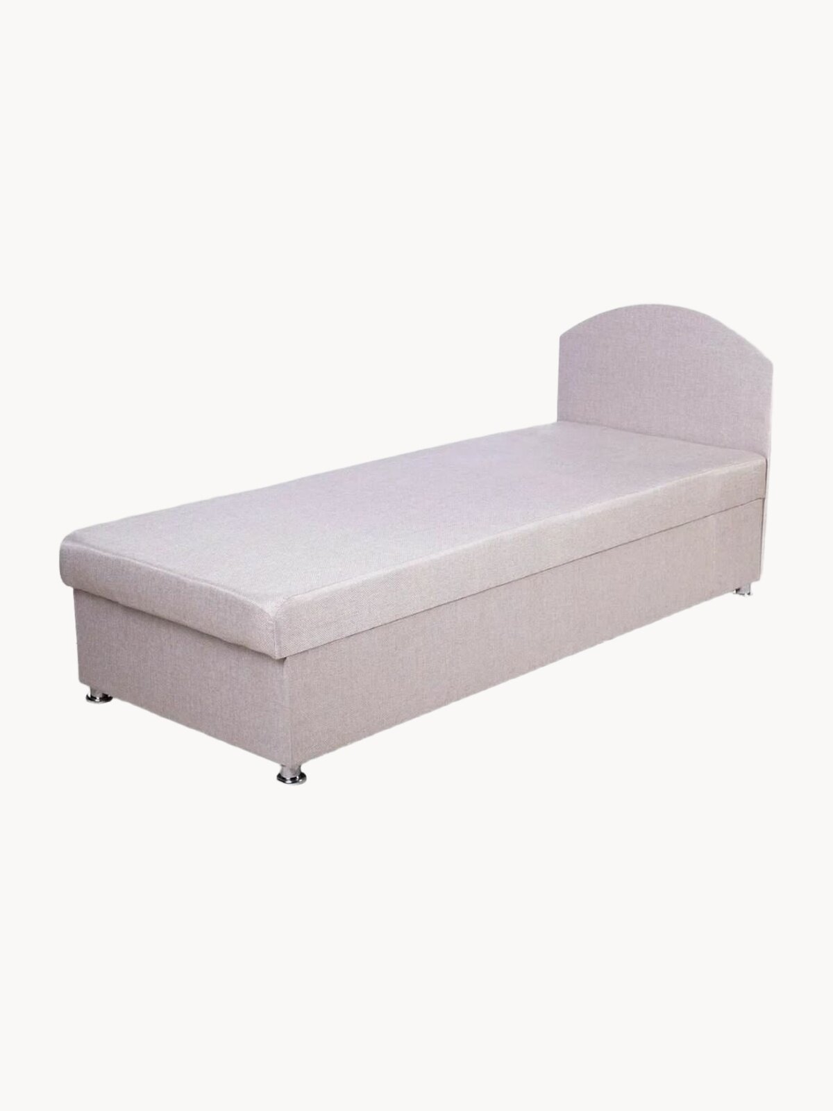 Тахта кровать односпальная, Даная 80x190 с ящиком, бежевая рогожка