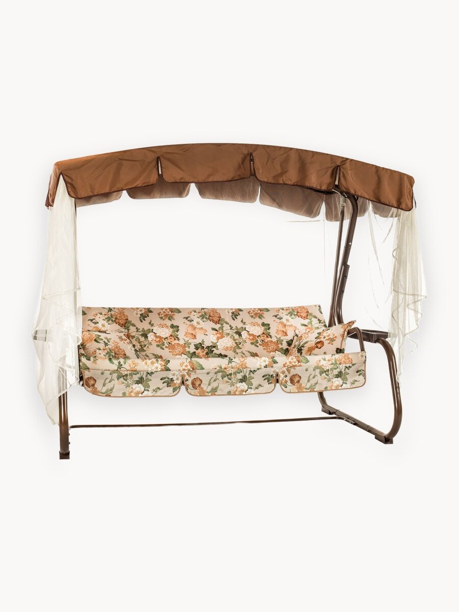 Садовые качели OLSA "Турин", 3-х местные, с москитной сеткой, металл, до 280 кг