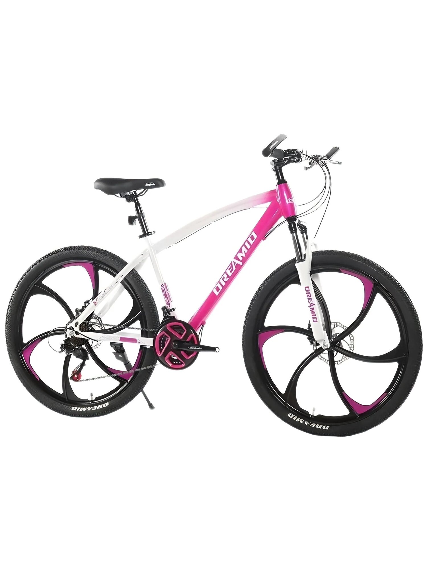 Велосипед горный BRAND DREAMID 26 дюймов 26D-600-21S, взрослый, рама 17", 21 скорость, MTB, цвет бело-фиолетовый