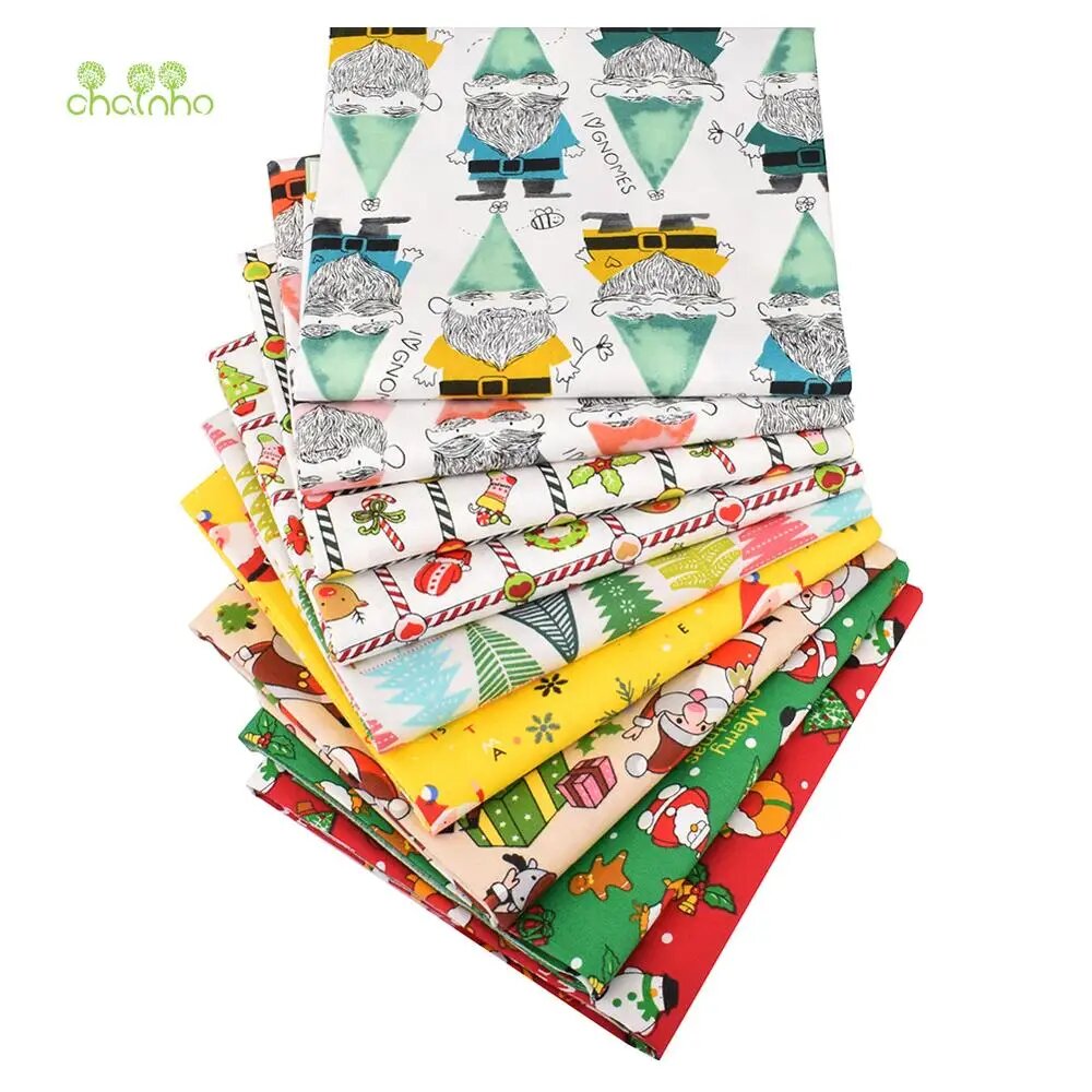 Рождественская хлопковая ткань для квилтинга chainho 9 pcs 20x25cm