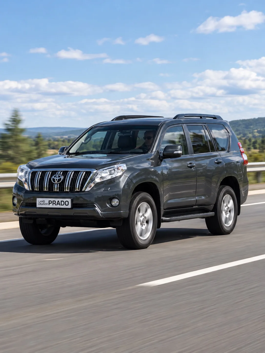 Машинка металлическая, Toyota Prado, 12см, серый, инерционный механизм