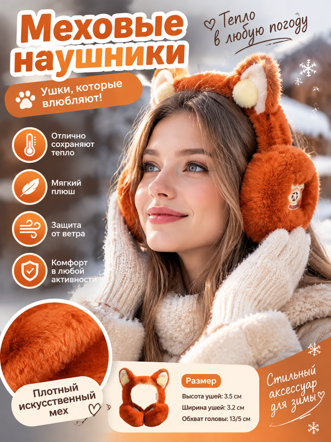 Шапка Защита ушей для взрослых и детей