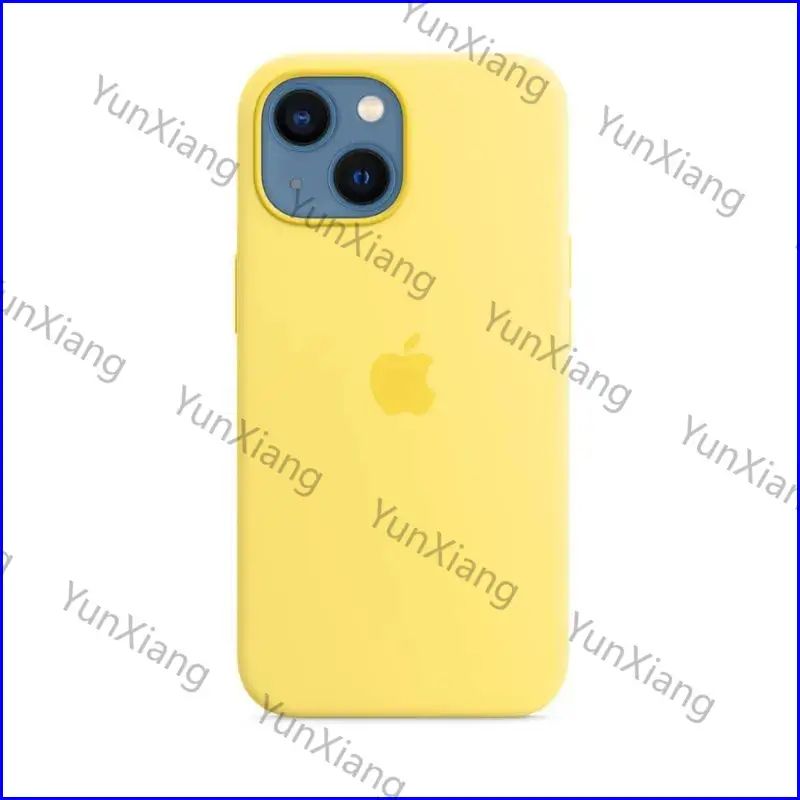 Силиконовый чехол Soft Touch на iPhone (Айфон) 13 mini (с логотипом), желтый