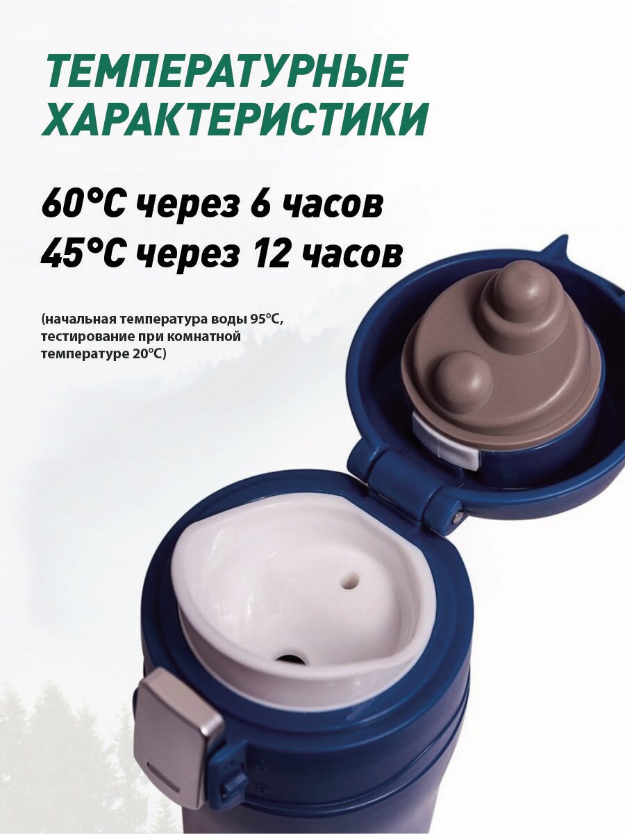 Термос питьевой Tramp 0.35 л, цвет: синий. TRC-106