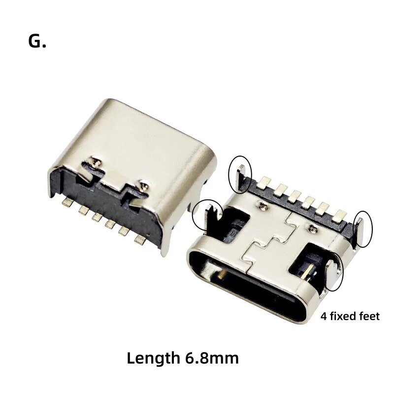 USB TYPE-C 6Pin разъем SMT G