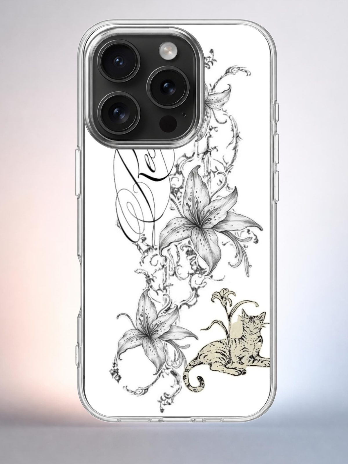 Чехол iPhone 15 Pro Лилии с Y2K Indie Sleaze