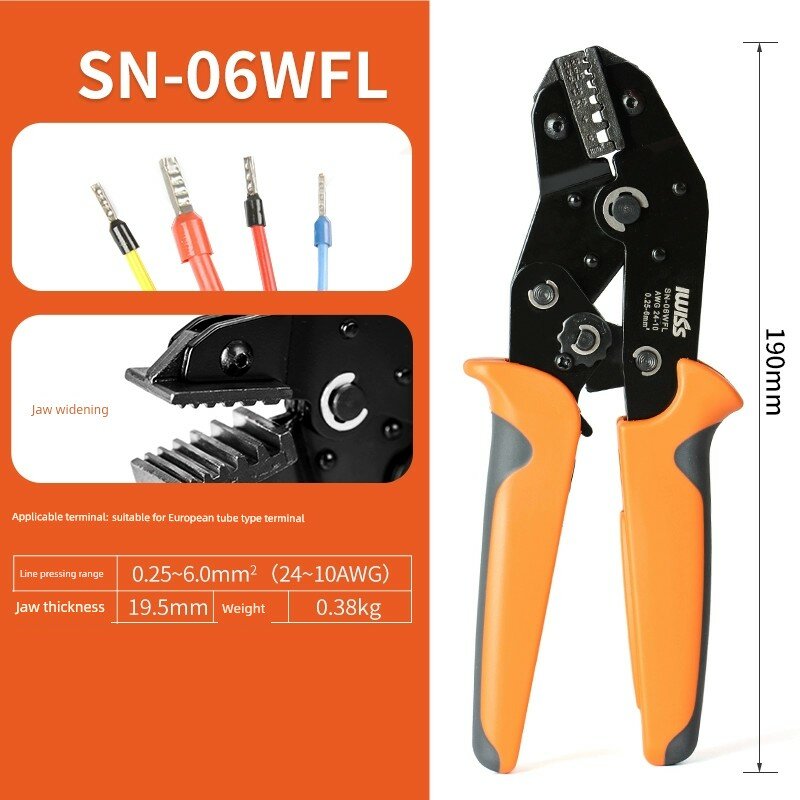 IWISS SN-06WFL клещи для обжима трубчатых разъемов 0,25-6 мм²