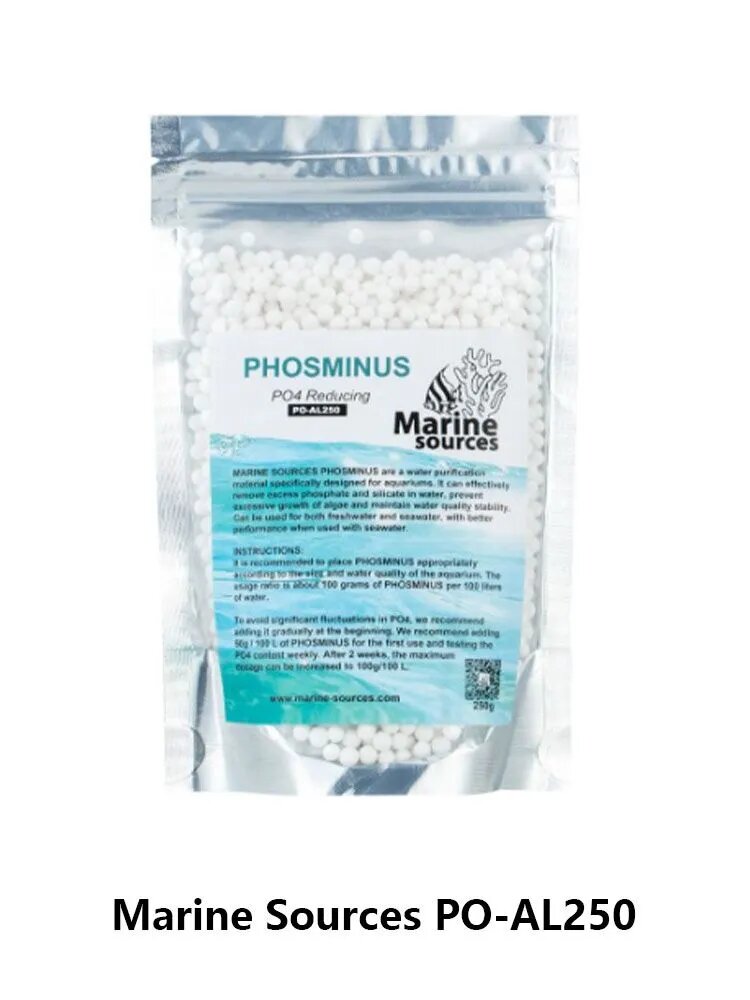 MARINE SOURCES PHOSMINUS наполнитель для фильтра аквариума от фосфатов и силикатов 250г 400г 800г