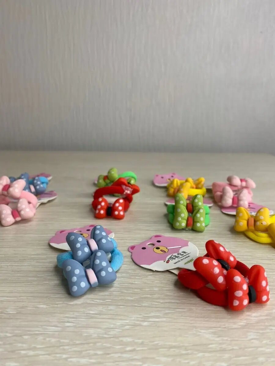 Детский модный набор резинок для волос "Яркие аплликации" 10 штук