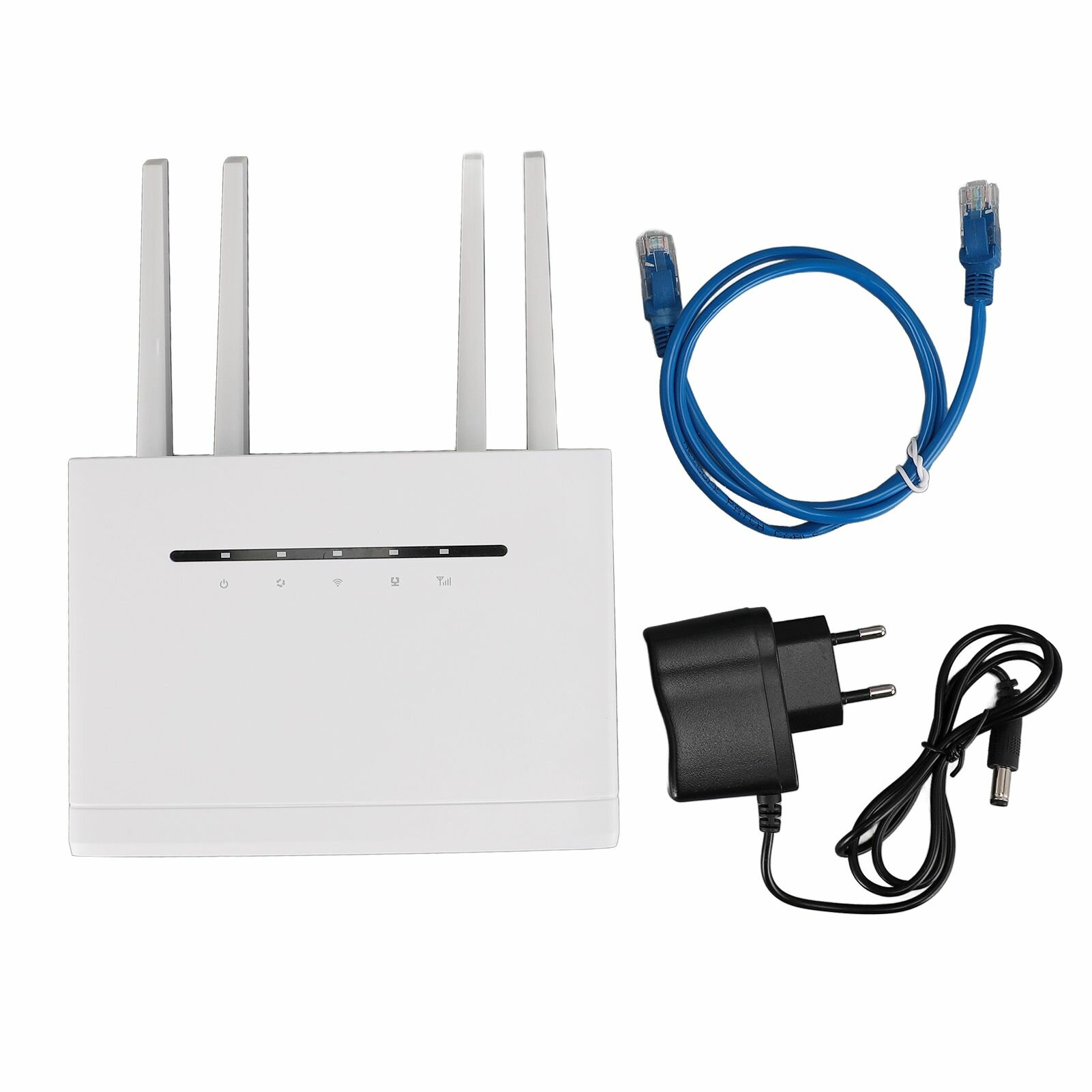 Разблокированный беспроводной WiFi-роутер 4G со слотом для SIM-карты, точка доступа WiFi 300 Мбит/с, 2,4 ГГц, 4 сетевых порта, вилка ЕС 100 240 В