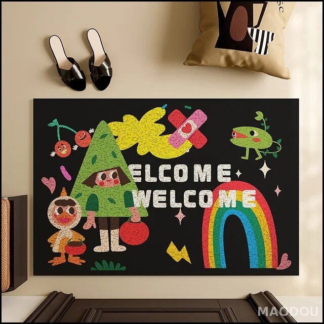 Коврик для входной двери в стиле Ins, нескользящий, легко чистящий, для прихожей, прихожей, домашнего декора, ковер для удаления пыли