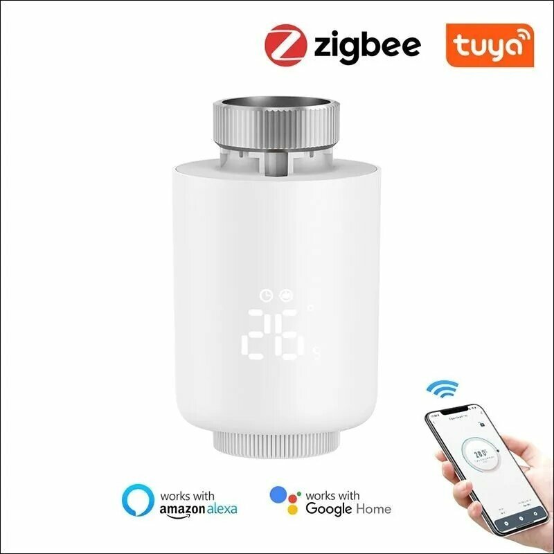 Умный термостатический клапан ZigBee для радиатора белый комплект из Китая