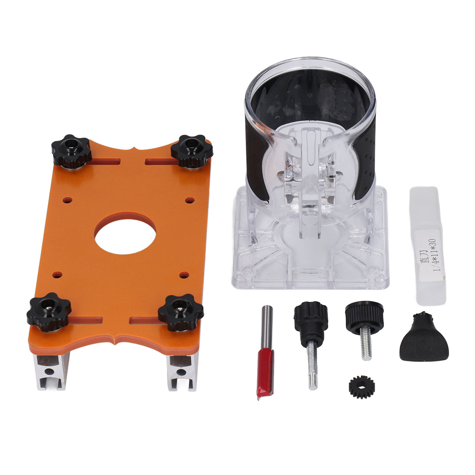 Основание фрезера для деревообработки с прозрачной крышкой, кронштейн для долбления фрезы, комплект креплений для триммера по дереву, регулировка 6‑56 мм