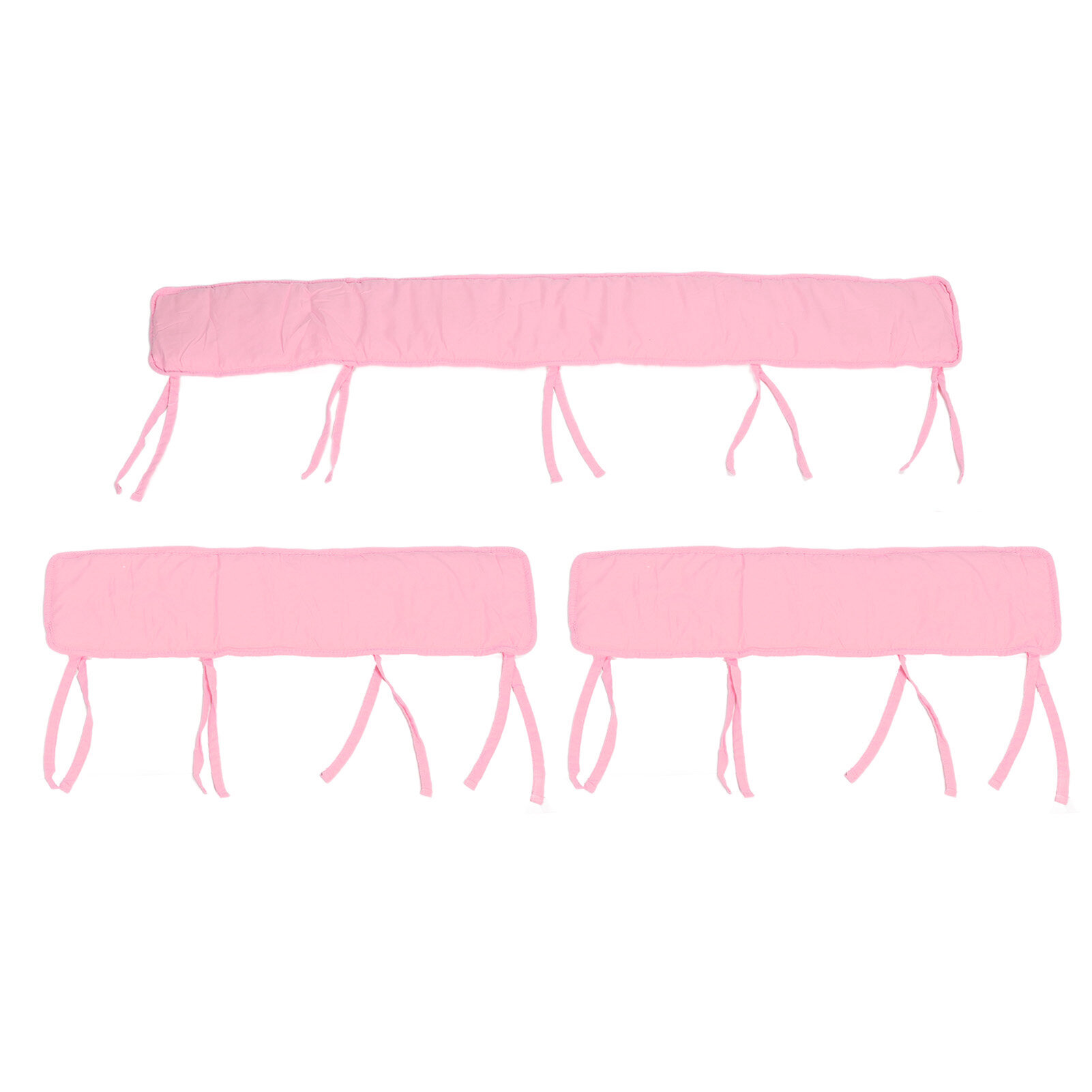 Crib Rail Cover Plain Color Adjustable Strap Crash Prevention Soft Guard Protector for Baby Type 2
