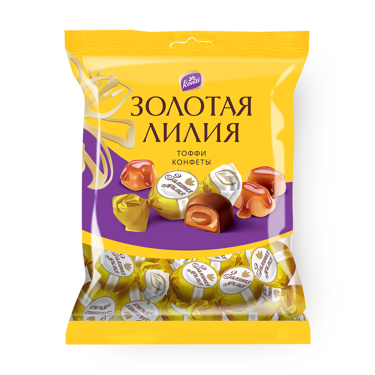 Конфеты "Золотая лилия. Toffee" с жидкой карамелью внутри, 200 г
