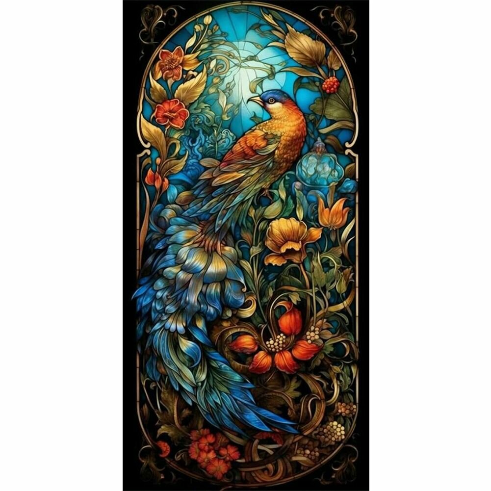 Цифровая картина птица, 40x80 см, без рамки