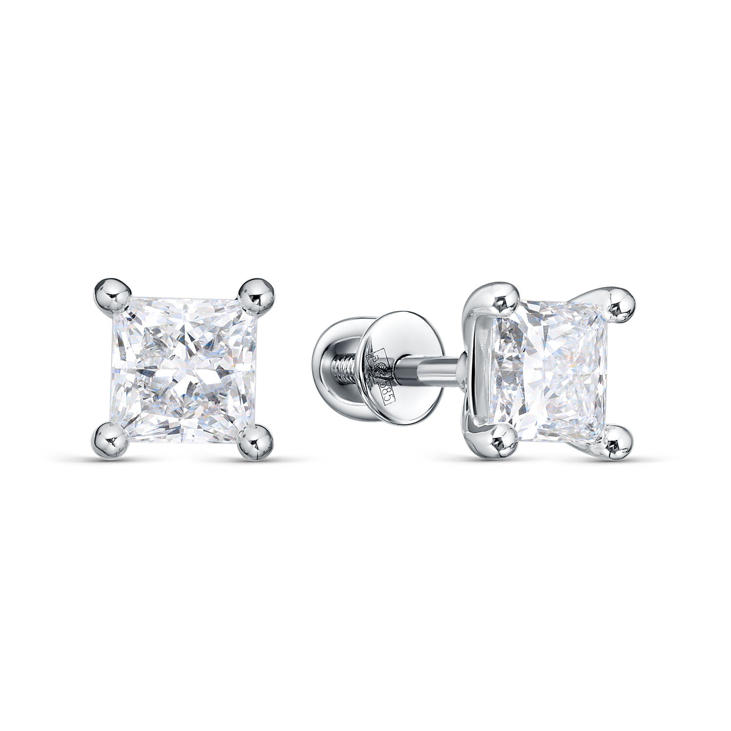 Моносерьга, белое золото, 585 проба