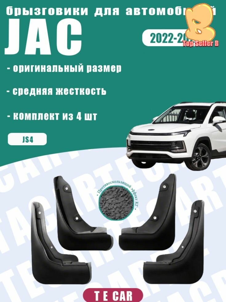Брызговики для Москвич 3, JAC JS4, защита колес, 1 шт.